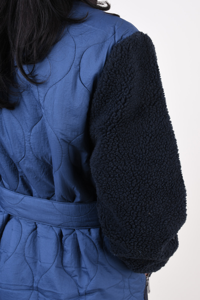 Geaca Dama Only Thale Teddy Quilt Dark Denim Sky Captain